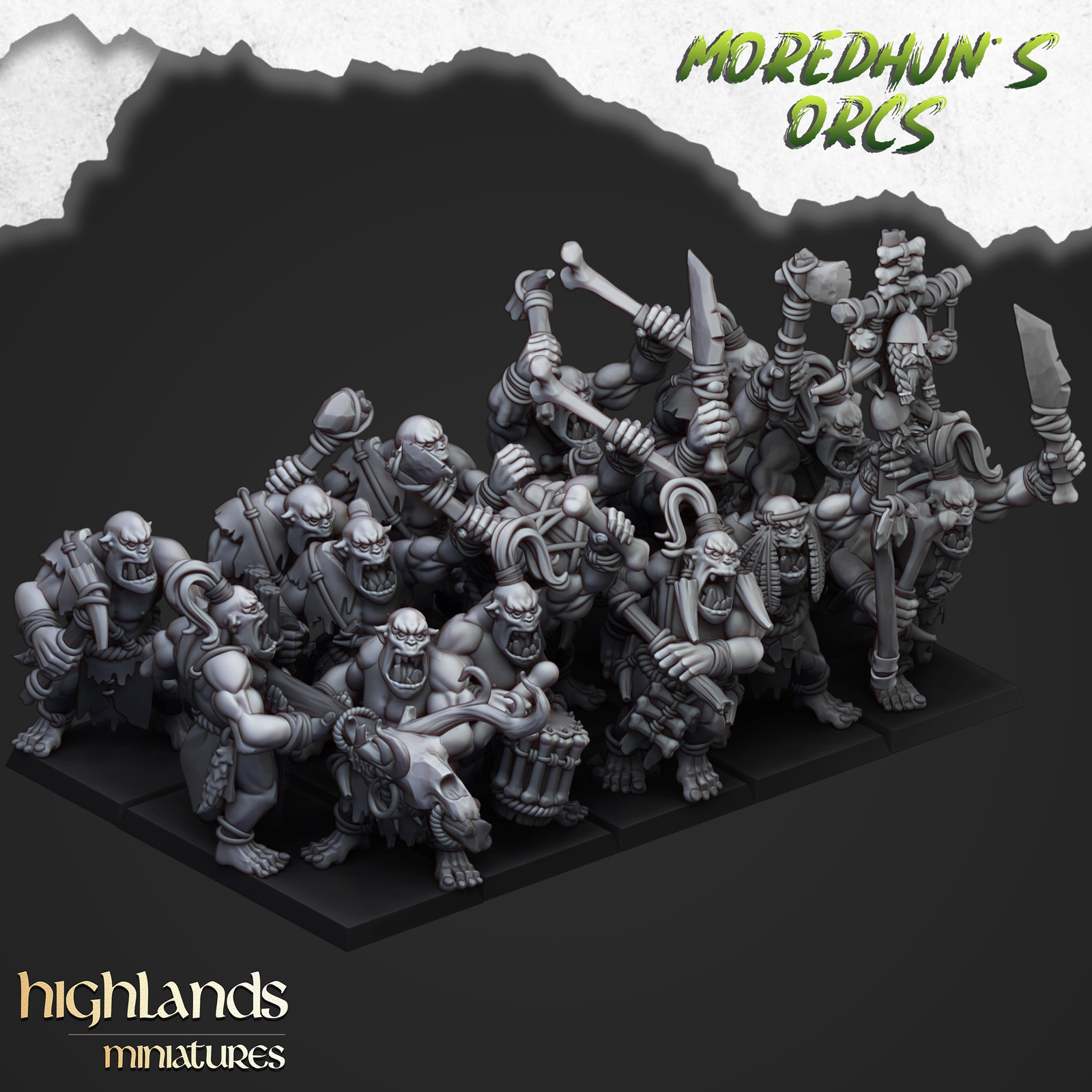 Cave Orcs with Command Group (shields & hand weapons) Display ...