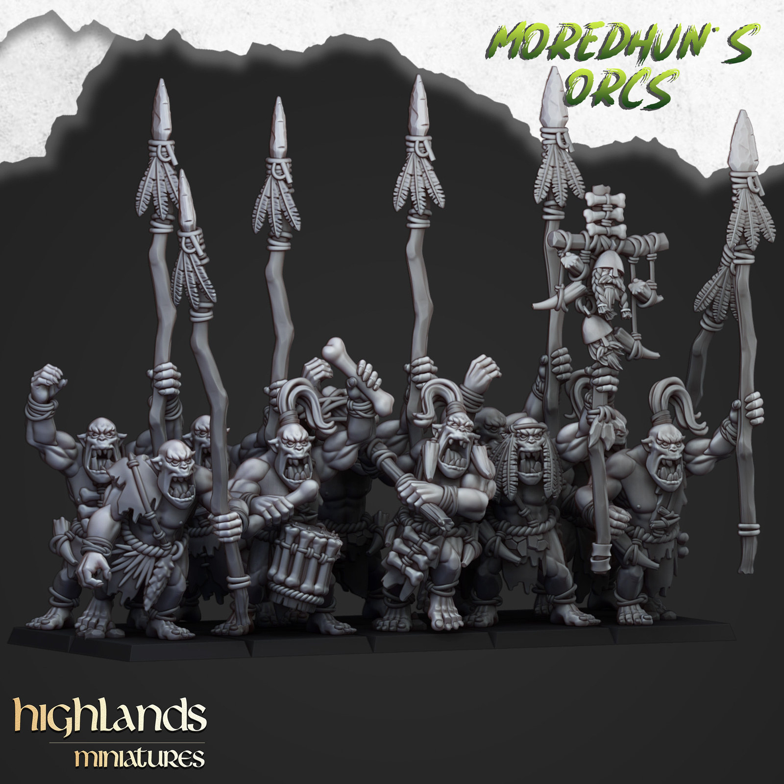 Cave Orcs with Command Group (spears) Budget | Wargaming \ All products Wargaming \ Age of ...