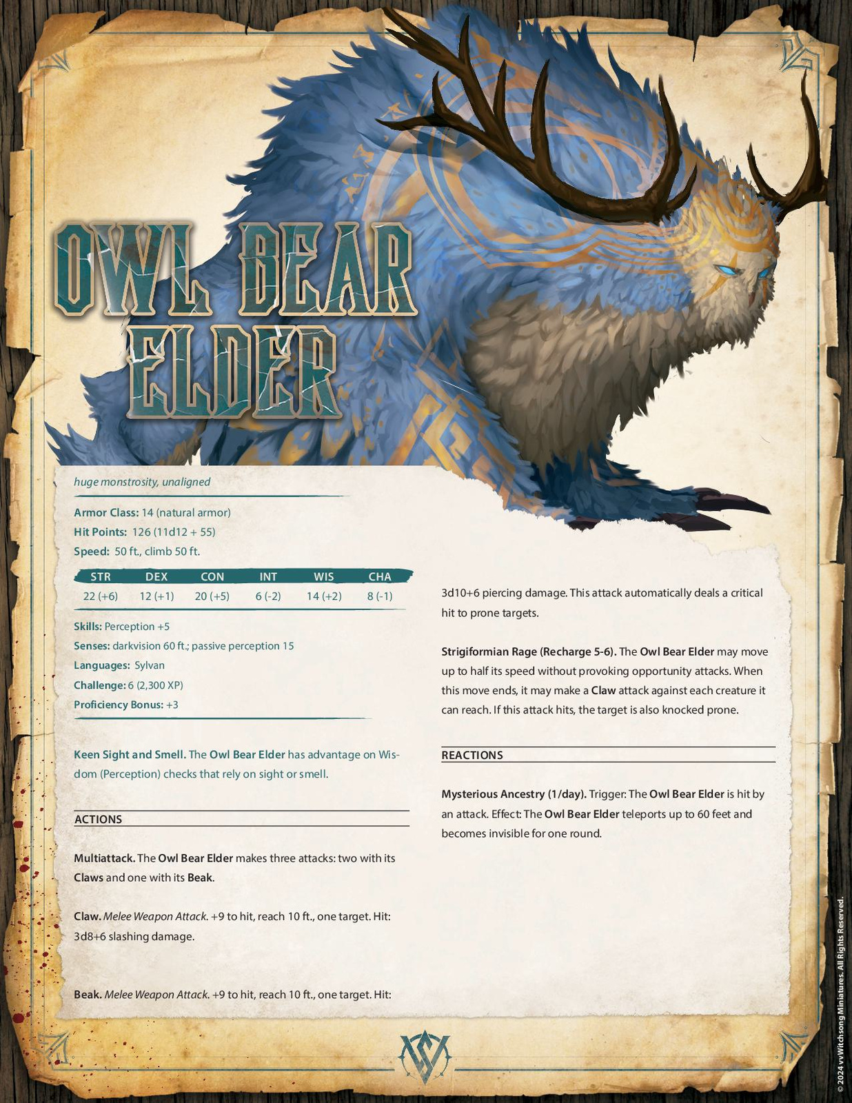 The Owl Bear Elder Display | RPG \ Monsters RPG \ All products | MiniMaker