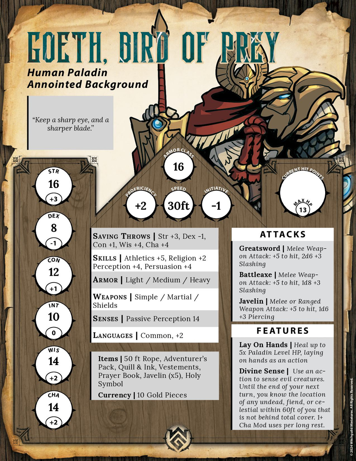 Goeth, Bird of Prey Display | RPG \ Heroes RPG \ All products | MiniMaker