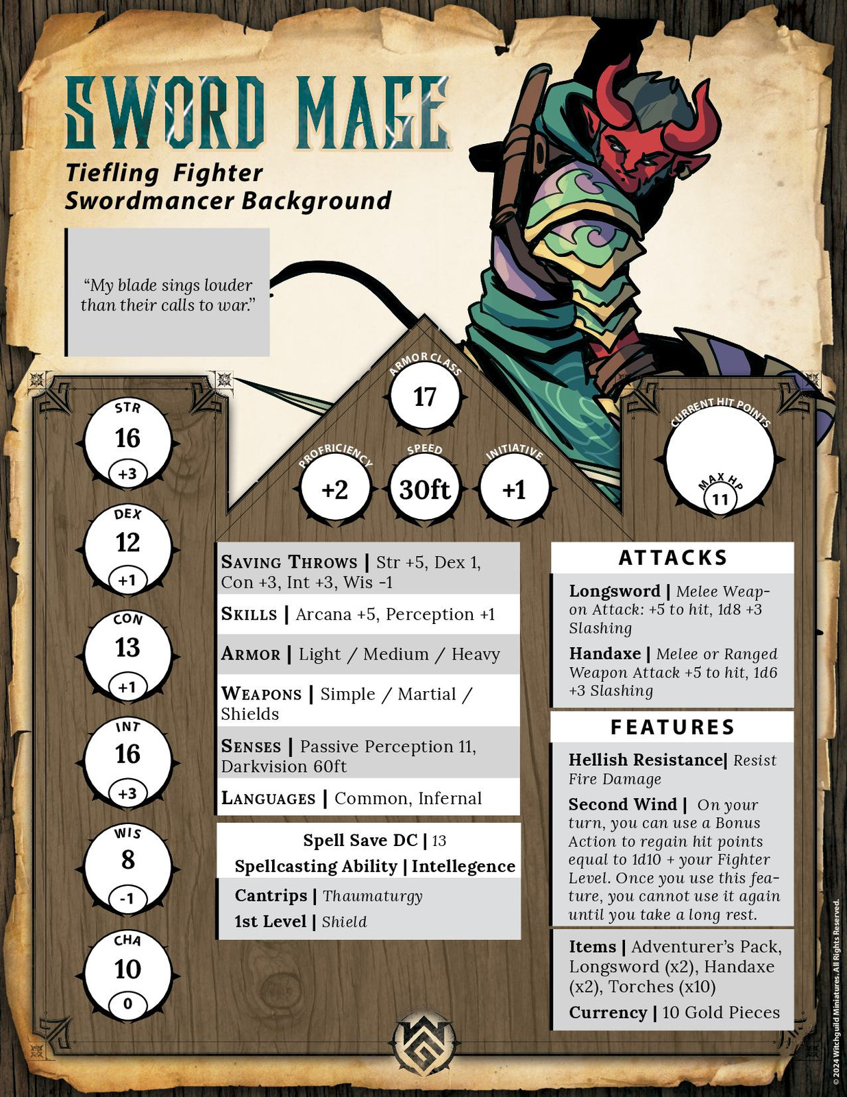 The Sword Mage Budget | RPG \ Heroes RPG \ All products | MiniMaker