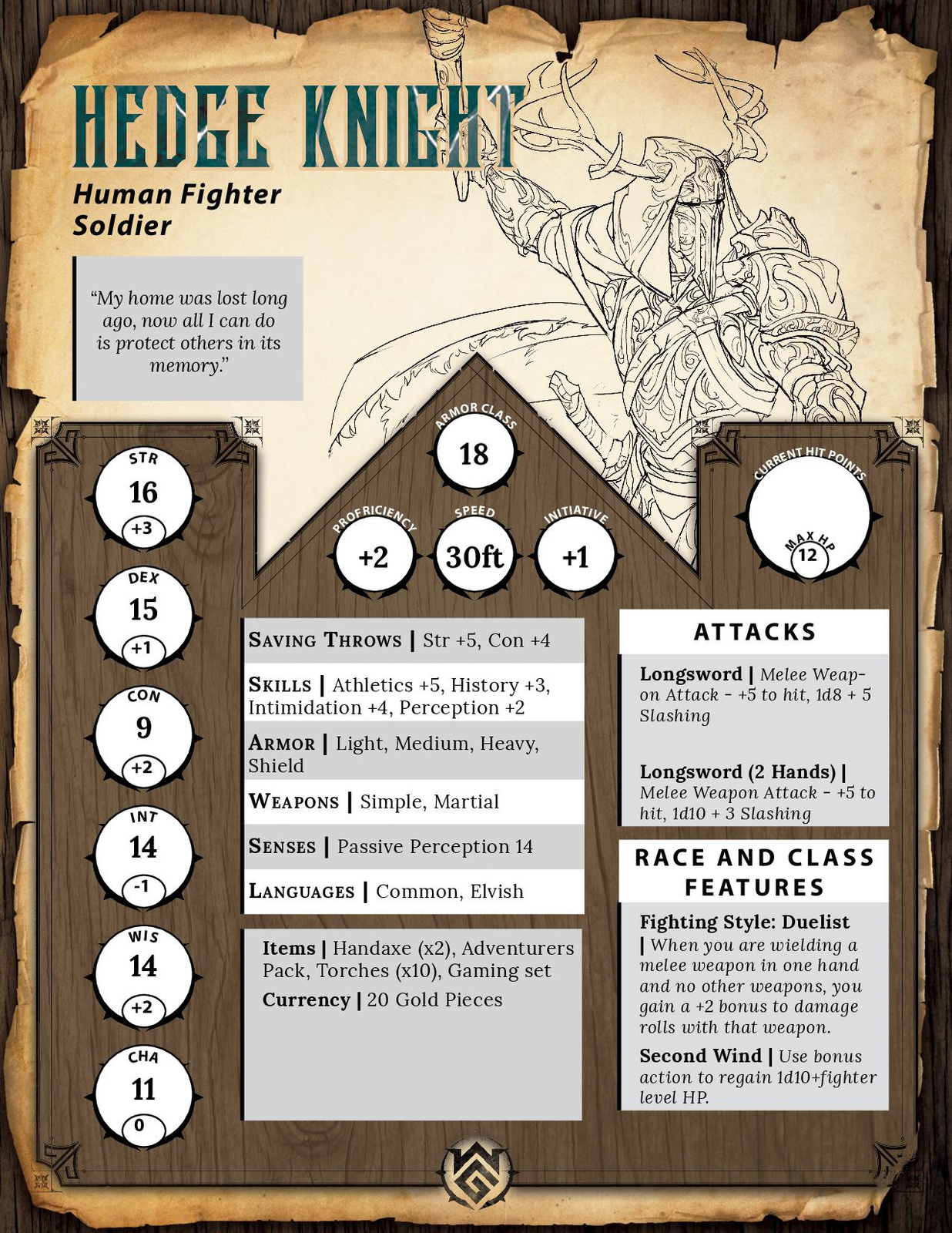 Hedge Knight Display | RPG \ Heroes RPG \ All products | MiniMaker